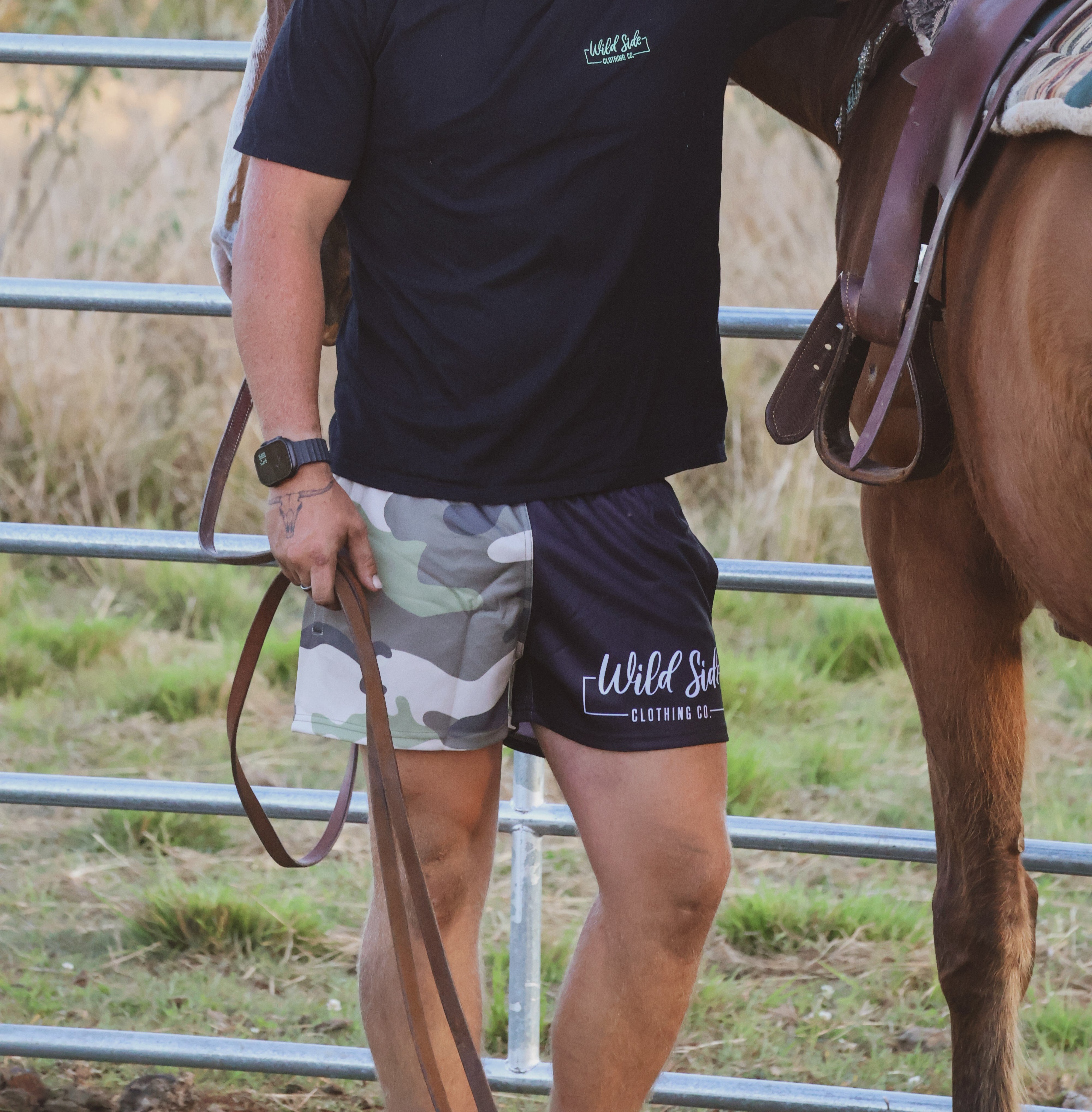 Mens Camo Footy Shorts | Wild Side Clothing Co